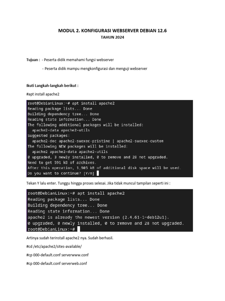 Modul 02. SAJ Kelas XI Webserver | PDF
