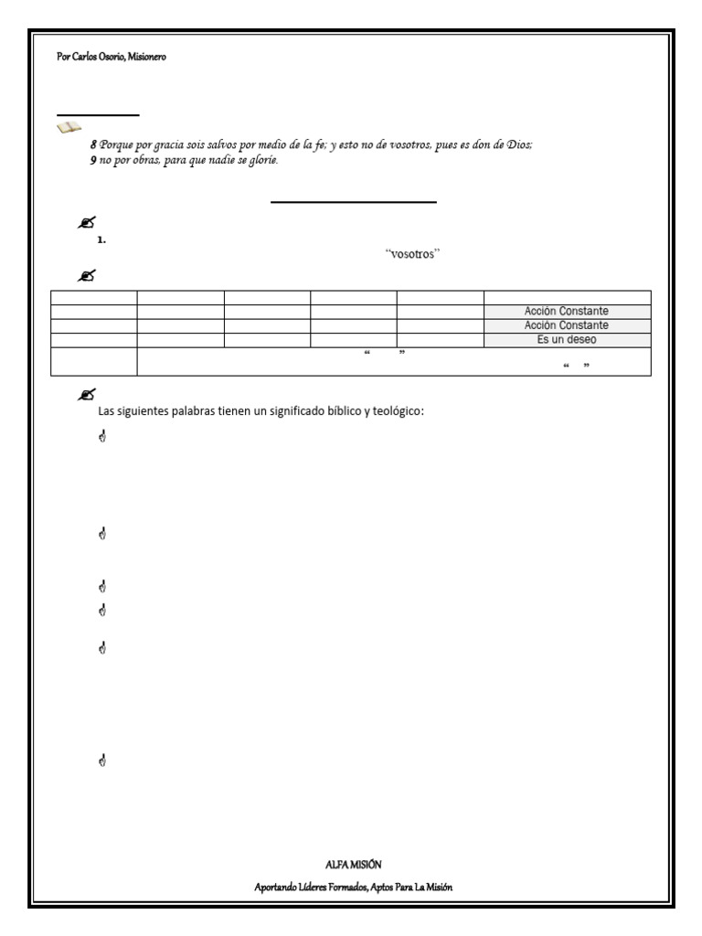 Maestro Analisis Del Texto Efesios 2,8-9 | PDF