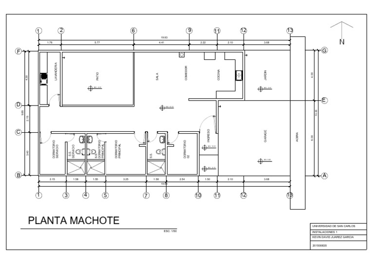 Planta Machote - Vivienda 1 Nivel | PDF