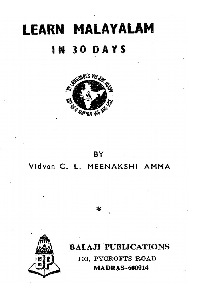 Learn Malayalam in 30 Days | PDF