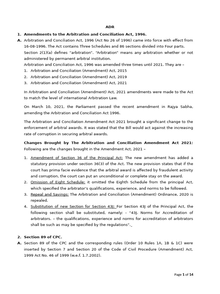 ADR Project Notes | PDF