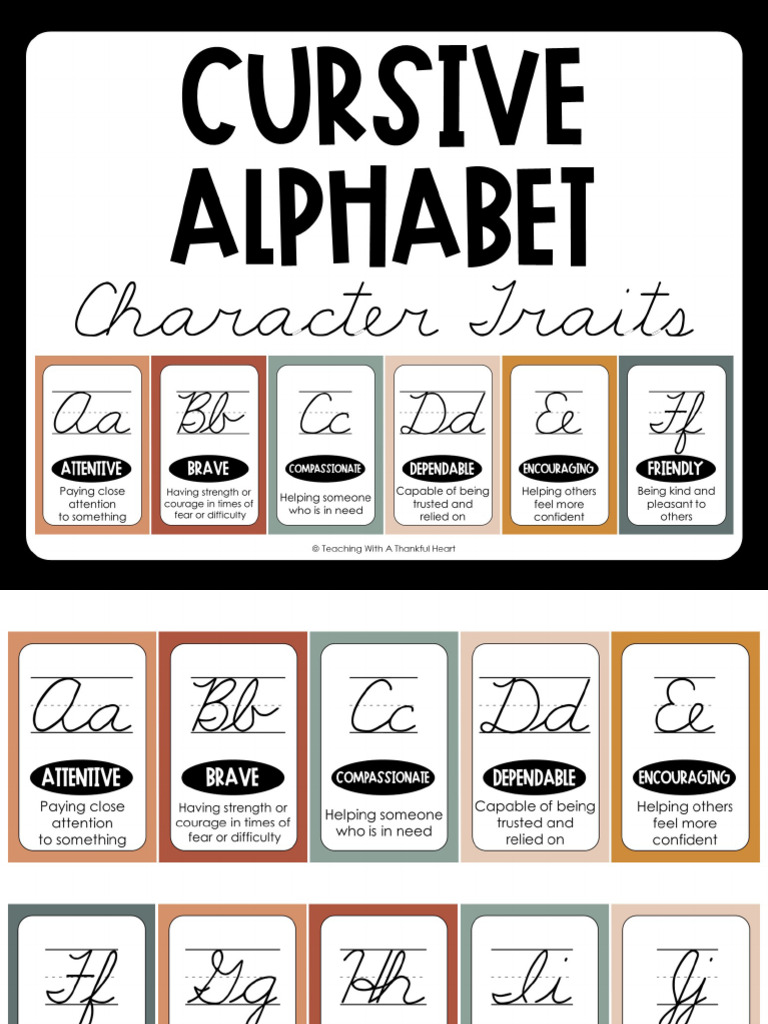Demo Cursive Alphabet Character Trait Posters Boho Theme 9737083 | PDF