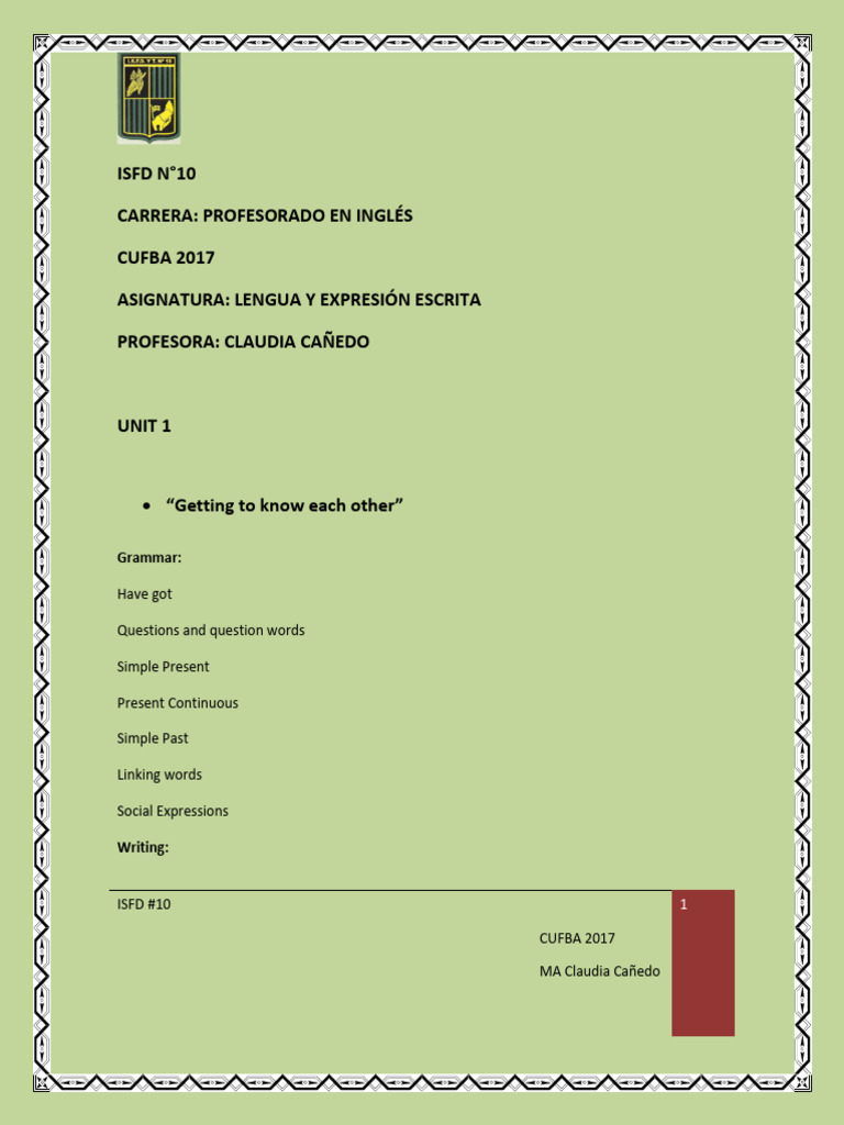 Ing 0 - Lengua y Expresión Escrita (Cañedo) | PDF