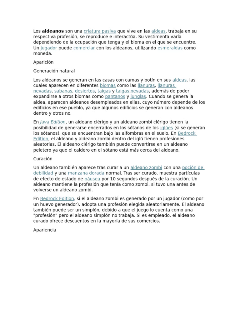 Los Aldeanos Minecraft | PDF