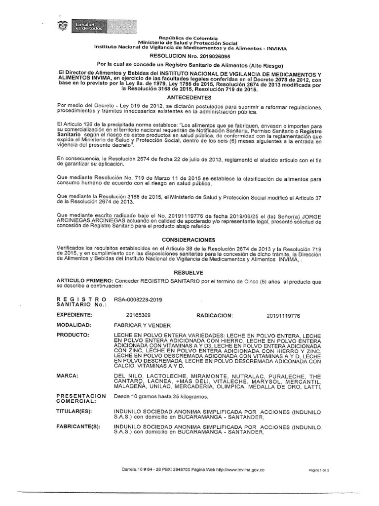 Invima Nutralac | PDF