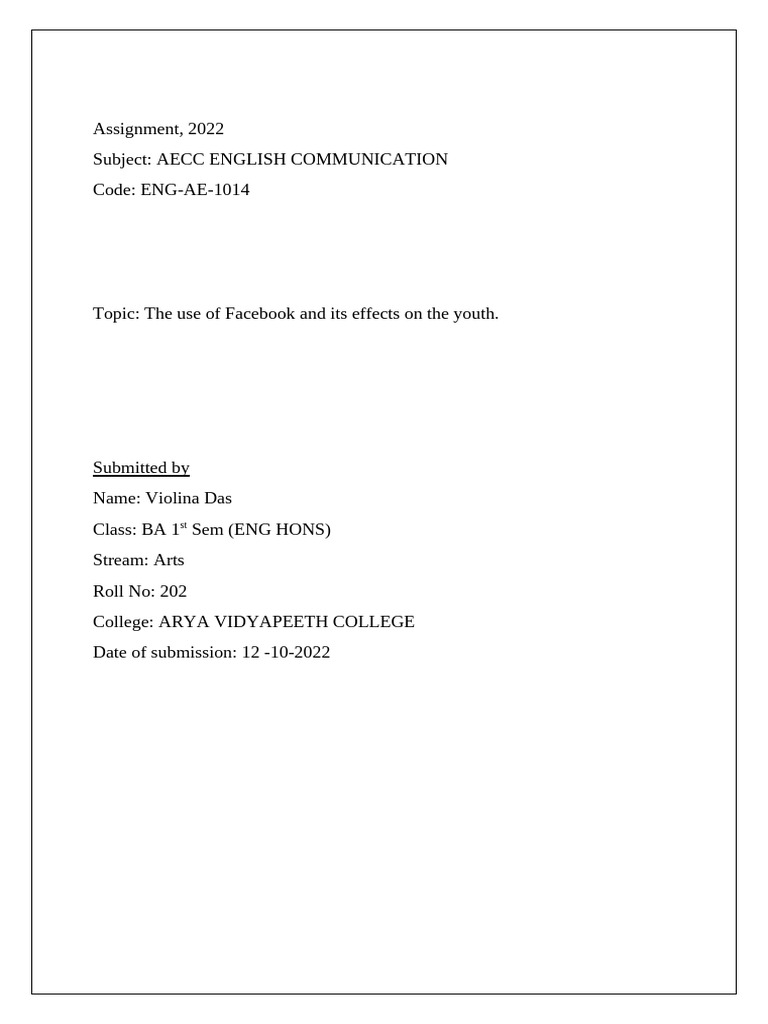 Assignment AECC | PDF