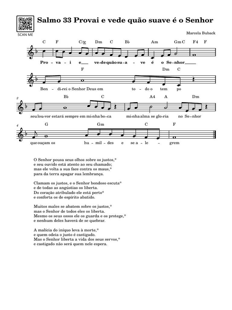 Salmo 33 Provai e Vede Quão Suave É o Senhor 2024 | PDF