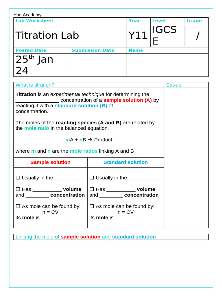 Y11 LAB Titration | PDF