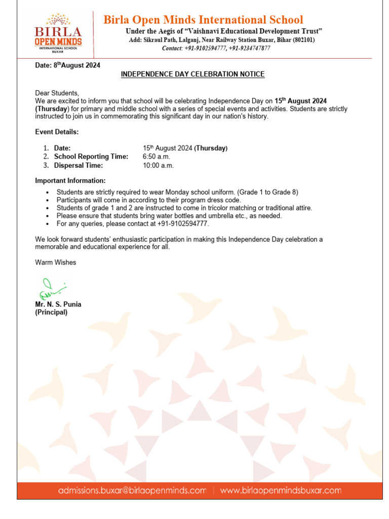 Independence Day Notice | PDF