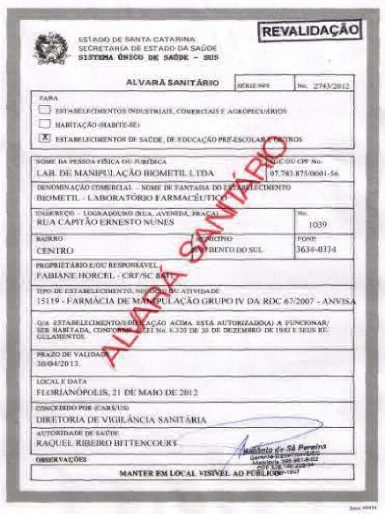 Alvara Sanitario 2013 | PDF