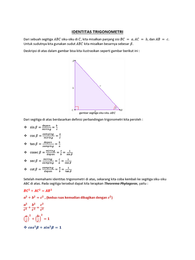Identitas Trigonometri | PDF