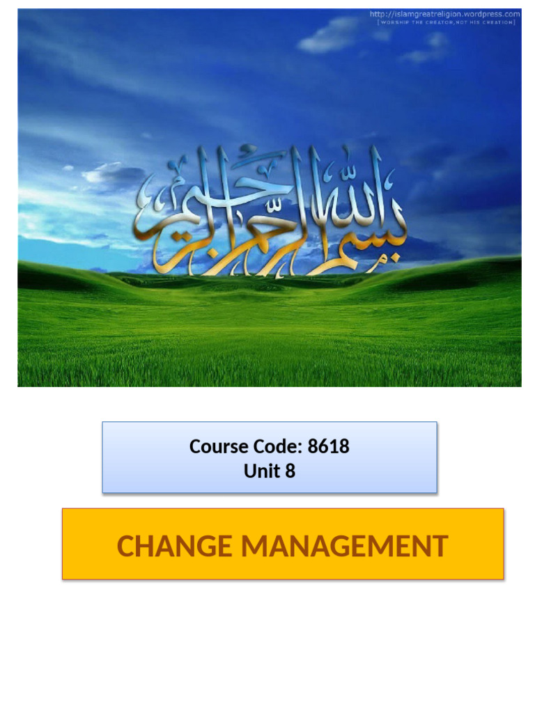 8618 Unit 8 Change Management - Latest | PDF
