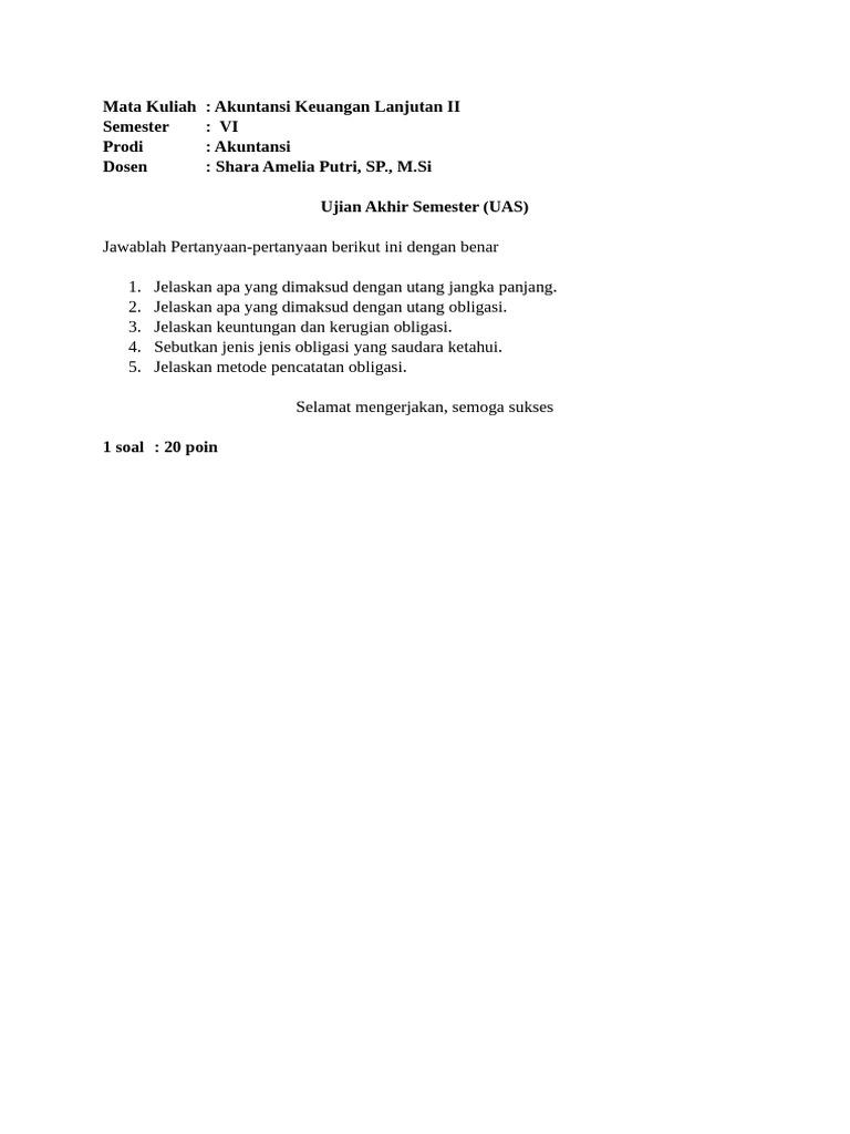 Soal Uas Komunikasi Bisnis | PDF