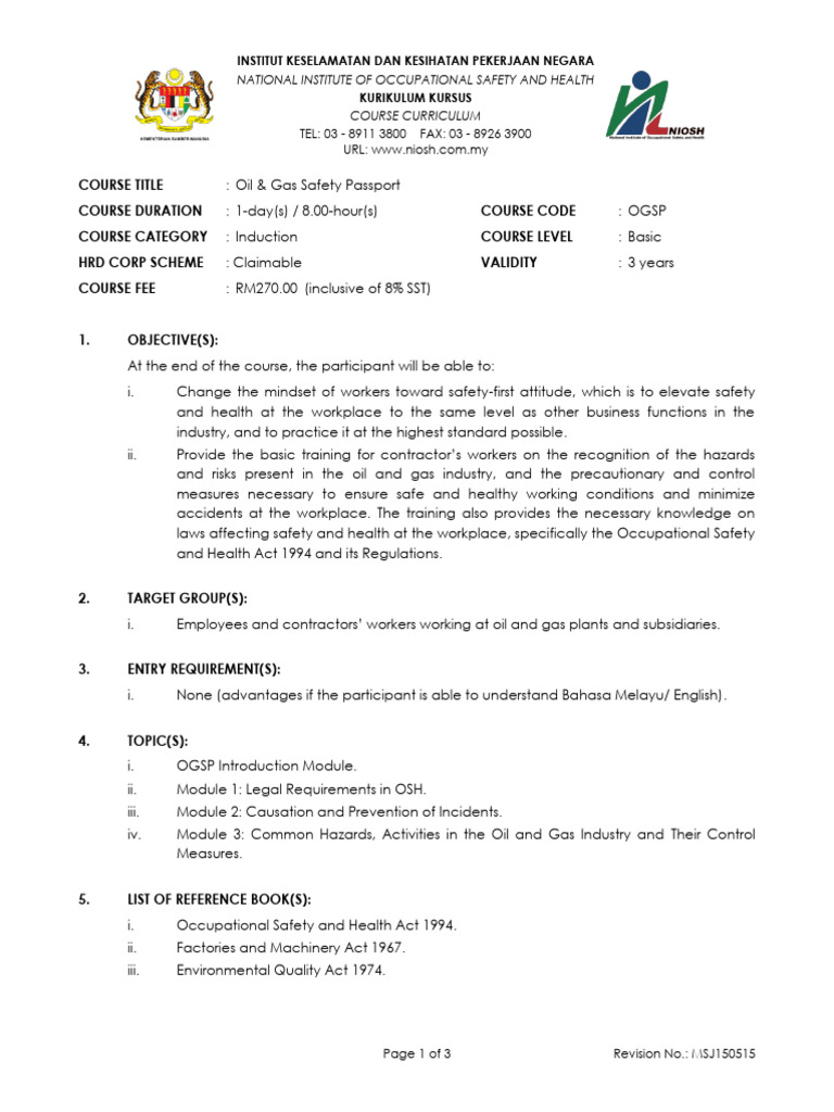 Niosh PDD Ogsp | PDF