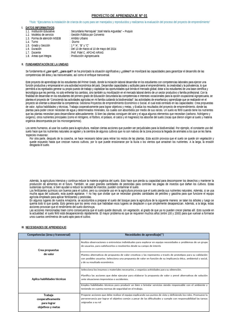 Propuesta de Esquema de Unidad de Aprendizaje Ept 2024 | PDF