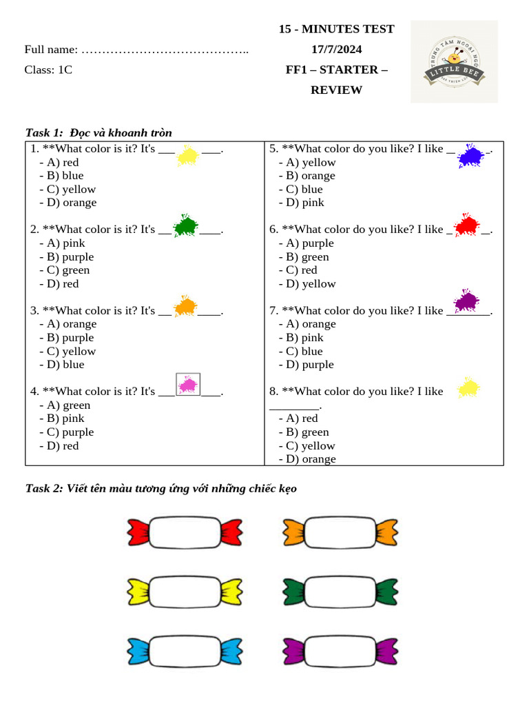 1C - FF1 - STARTER - Review 17-07-2024 | PDF
