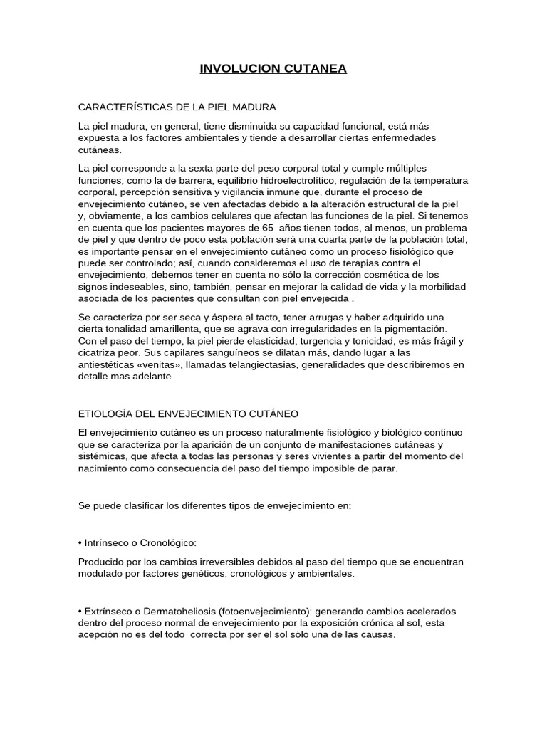 Involucion Cutanea | PDF | Piel | Inflamación