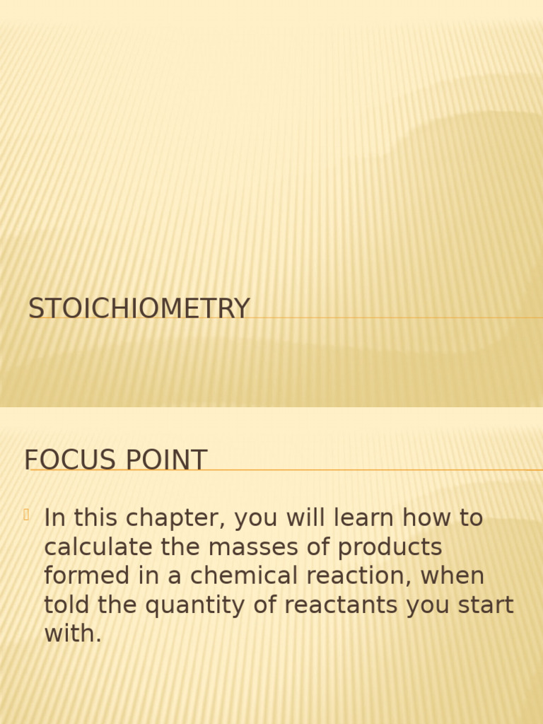 Stoichiometry | PDF