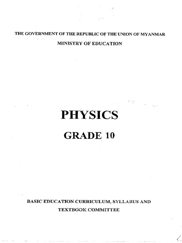 G 11 (G10 Old) Physics TB | PDF