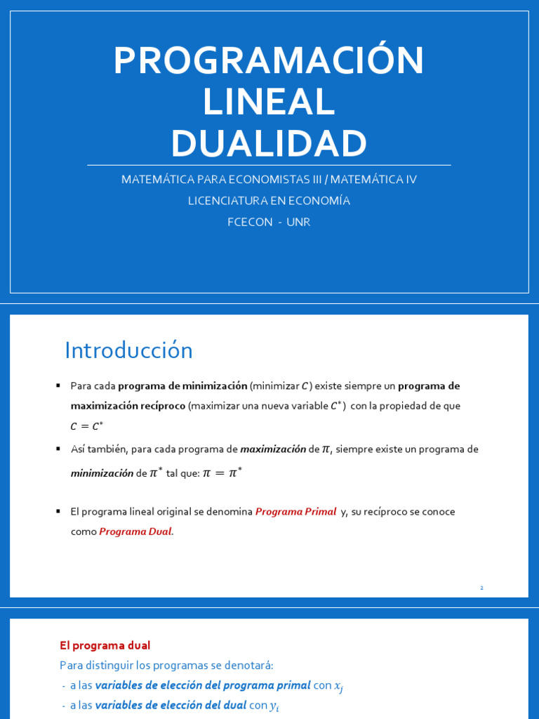 Programación Lineal Dualidad | PDF