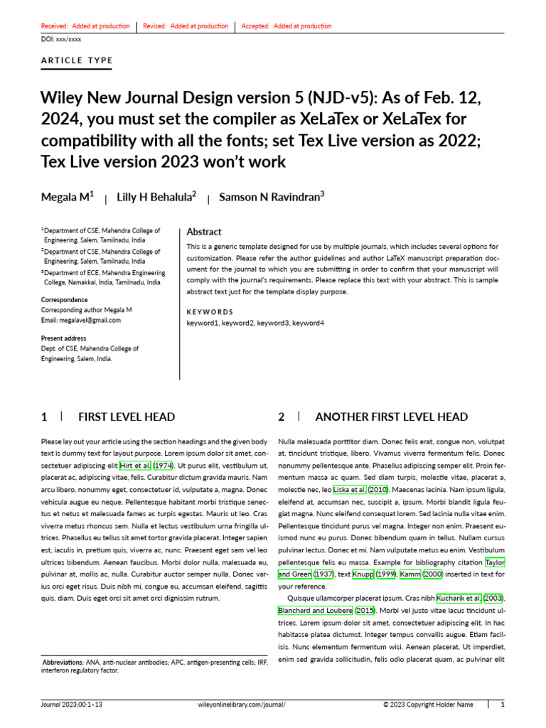 Wiley New Journal Design Version 5 NJD v5 | PDF