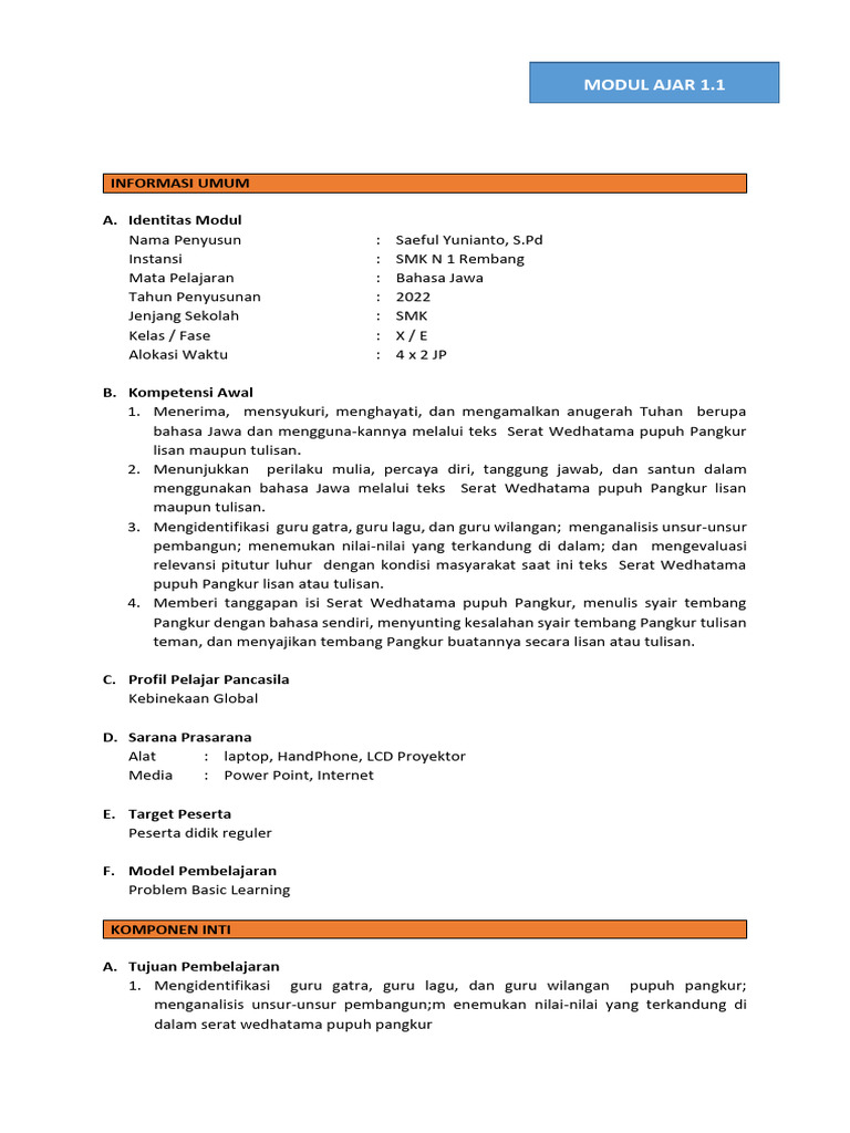 Tembung Macapat | PDF | Seni & Disiplin Bahasa | Kajian Bahasa Asing