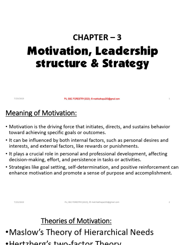 Unit 3 Leadership and Motivation | PDF