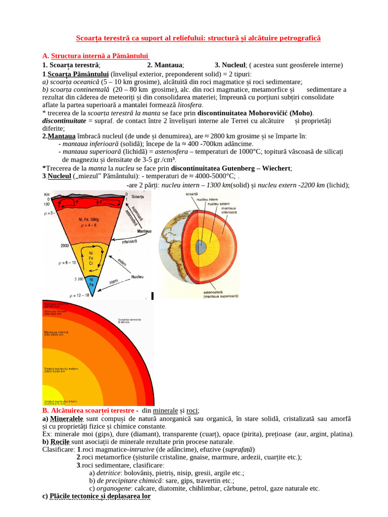 Scoarta Terestra Ca Suport Al Reliefului Structura Si Alcatuire ...