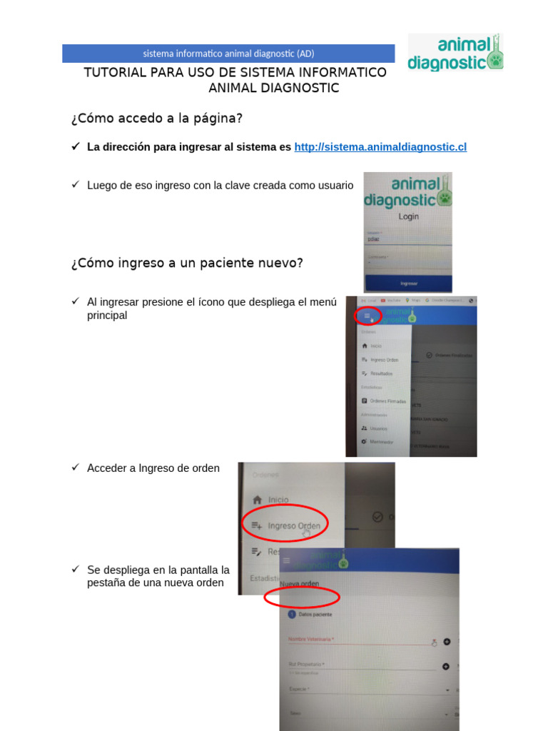 Tutorial para Uso de Sistema Informatico | PDF
