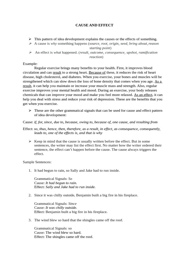 CAUSE AND EFFECT | PDF