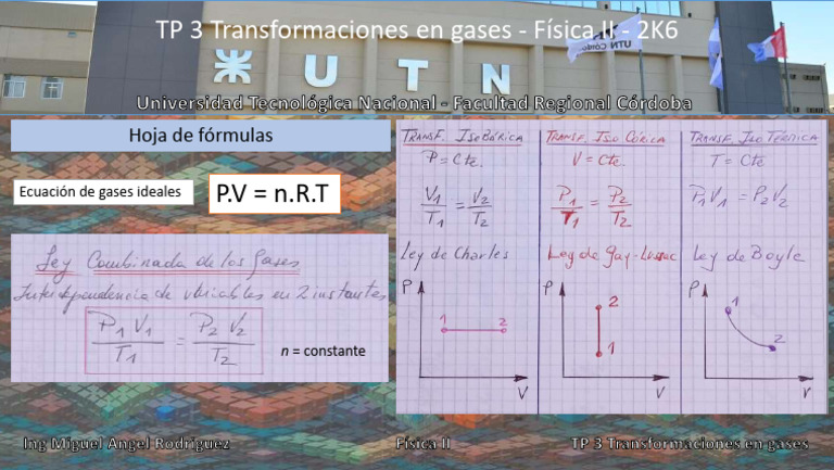 Formulas TP3 Fisica 2 2K6 2021 Transformaciones en Gases Parte 2 | PDF