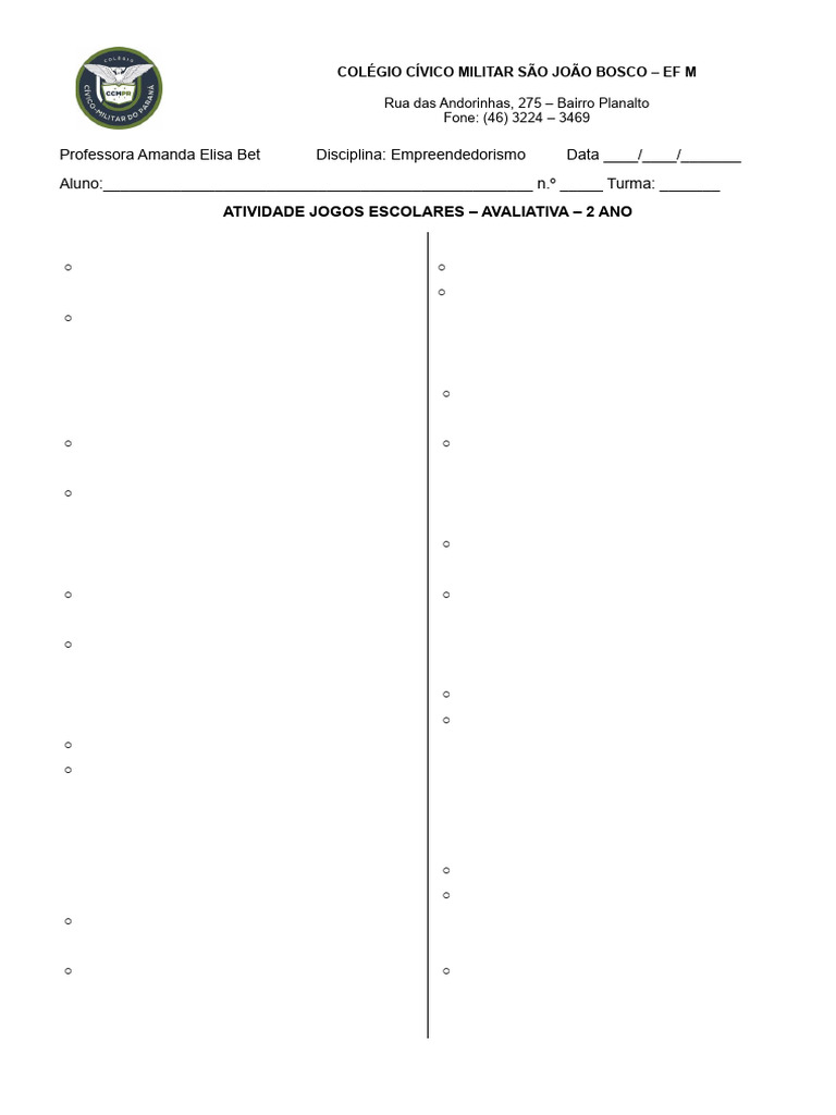 ATIVIDADE JOGOS 2B | PDF