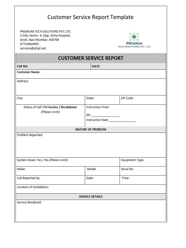 Customer Service Report | PDF