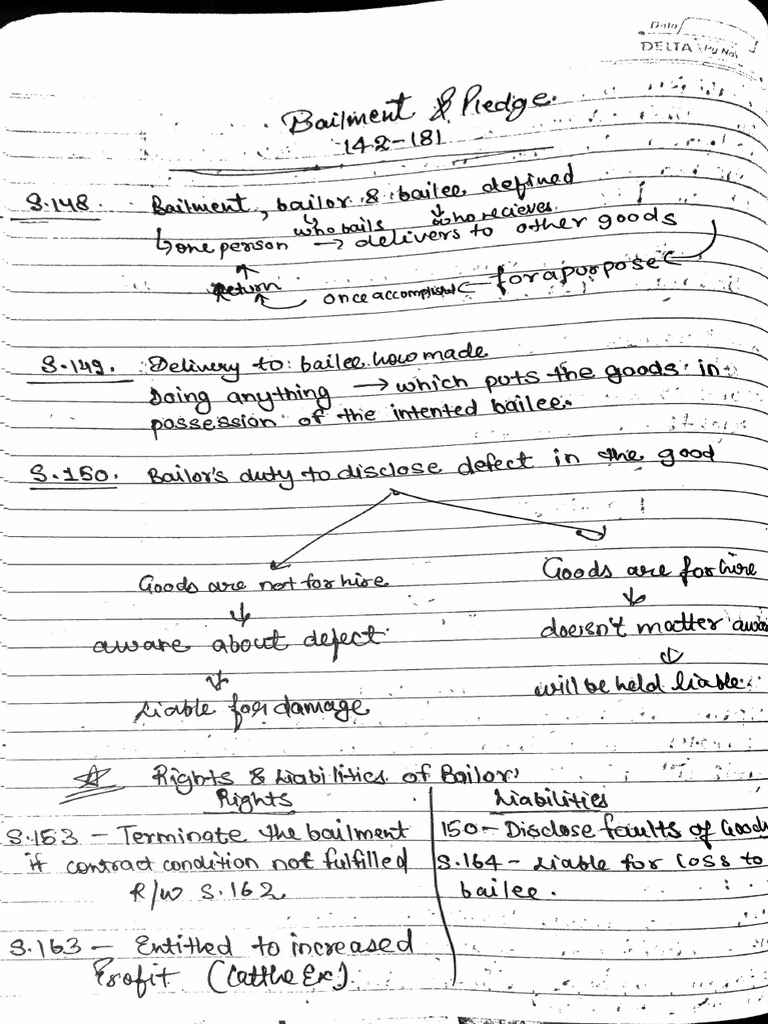 Bailment-Pledge Notes (Anmol Singh) | PDF