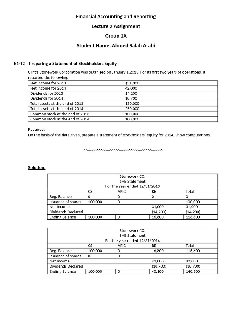 Lecture 2 Assignment | PDF