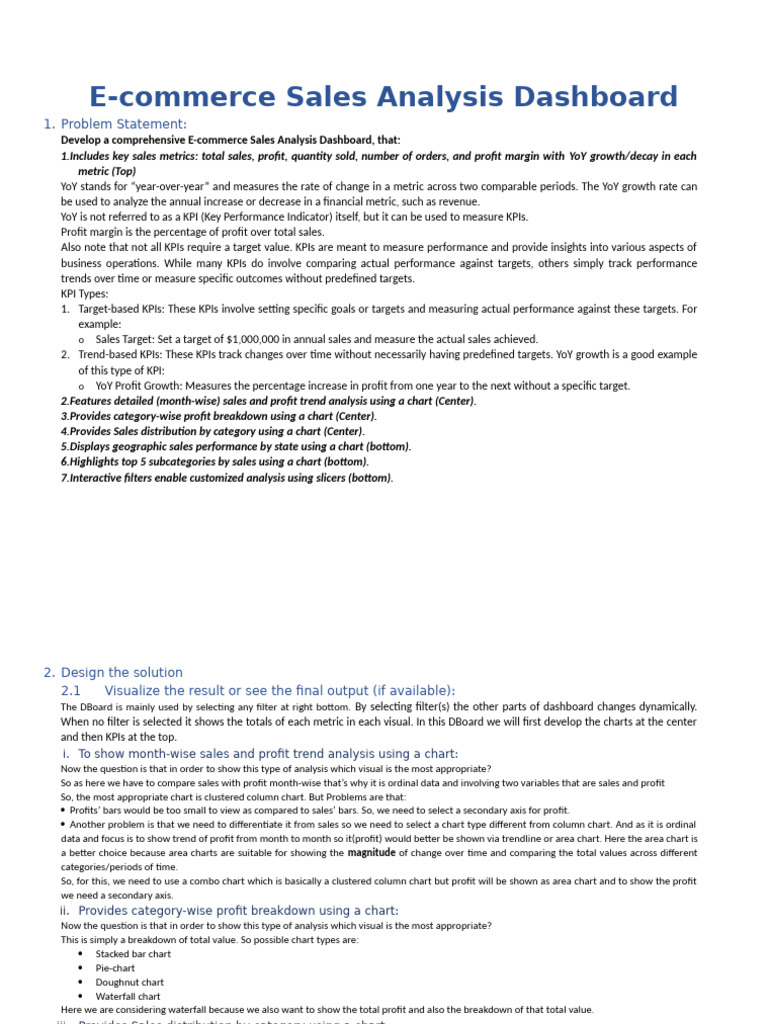 Ecommerce Sales Analysis Dashboard | PDF | Performance Indicator | Business