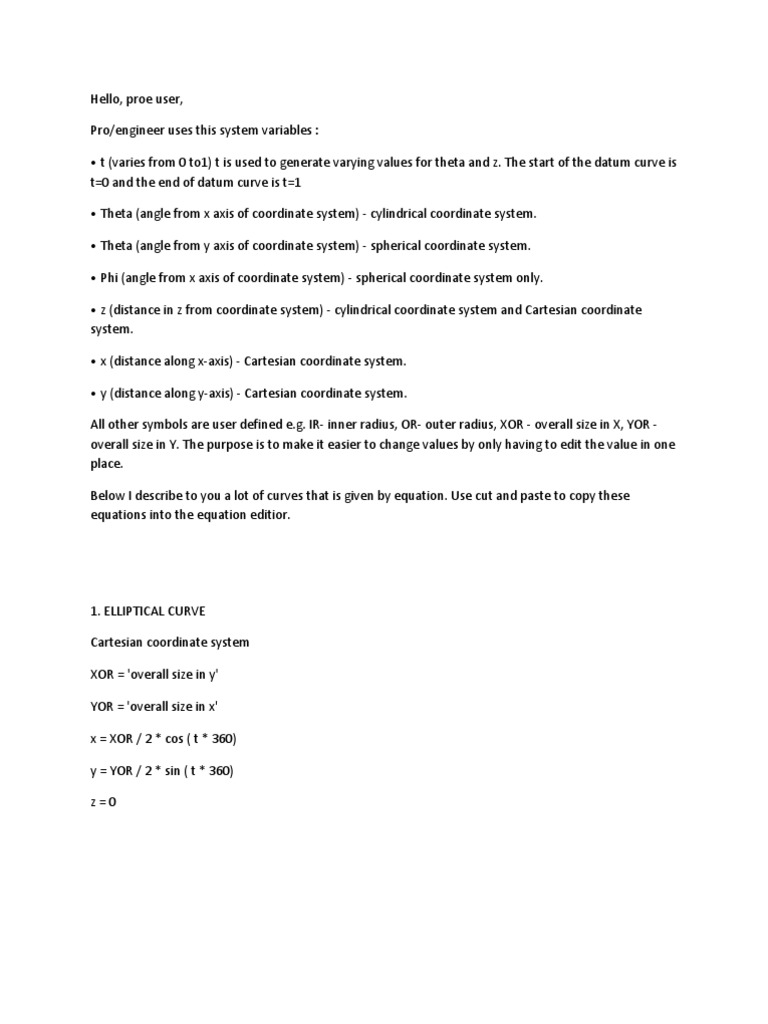 Equation | PDF | Helix | Cartesian Coordinate System