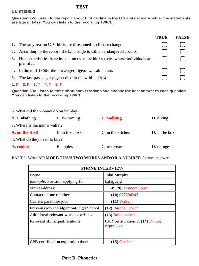 Key Test | PDF