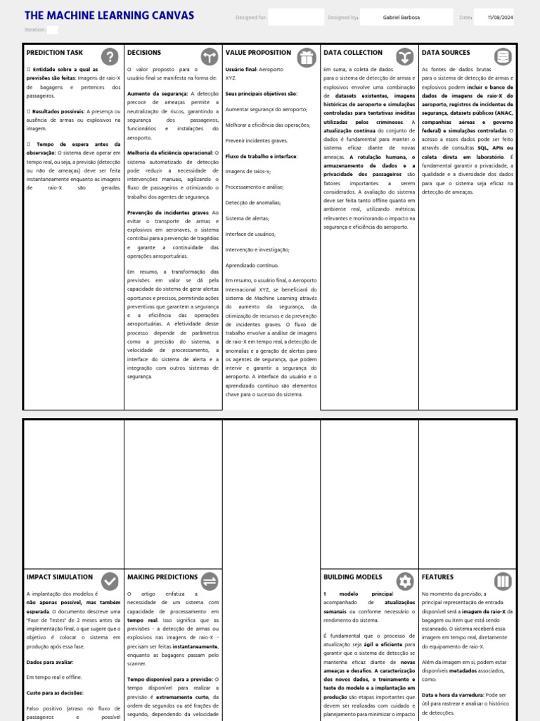 Machine Learning Canvas - Gabriel Barbosa | PDF