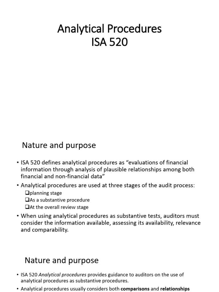 Analytical Procedures_ISA 520 | PDF