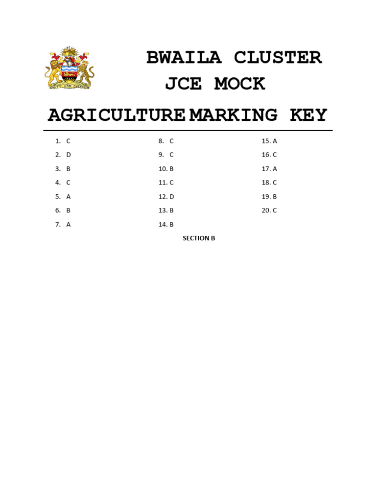 2023 Agriculture Jce Marking Key | PDF