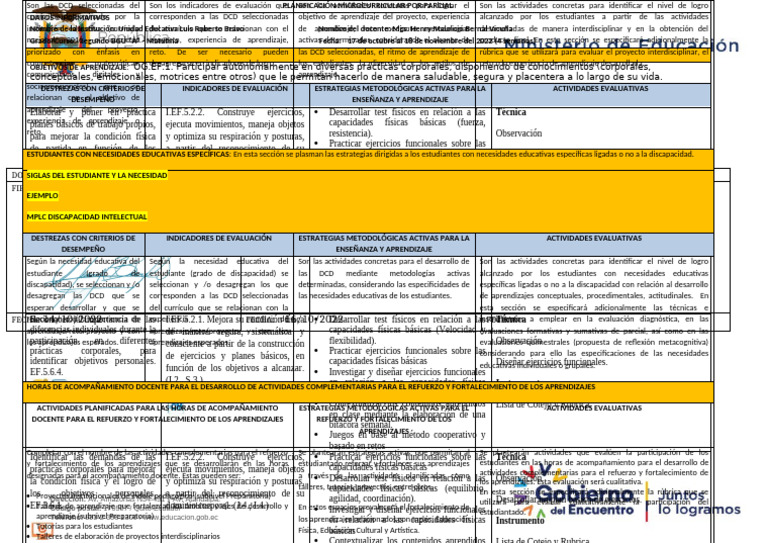 Microplanificación - 1 - Segundo Bgu - Eeff | PDF