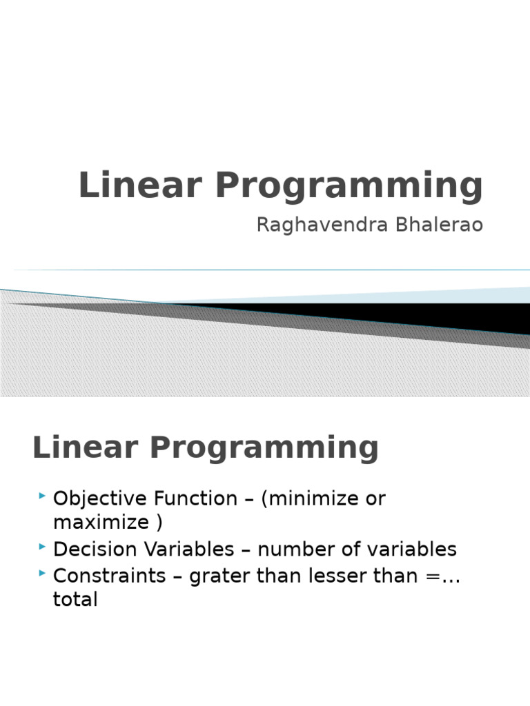 Linear Programming Pdf