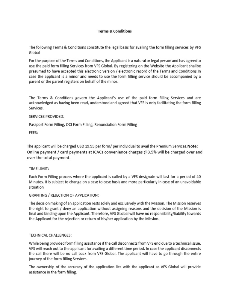 Form-Filling TNC | PDF