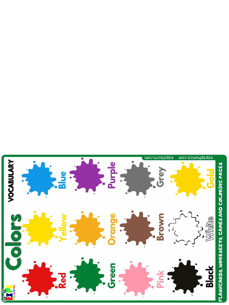 Colors Vocabulary Free English Vocabulary Resources Flashcards ...