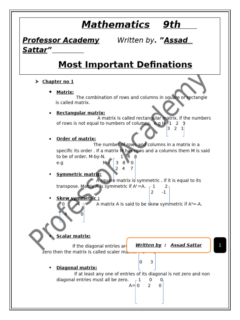 Math .important definations | PDF