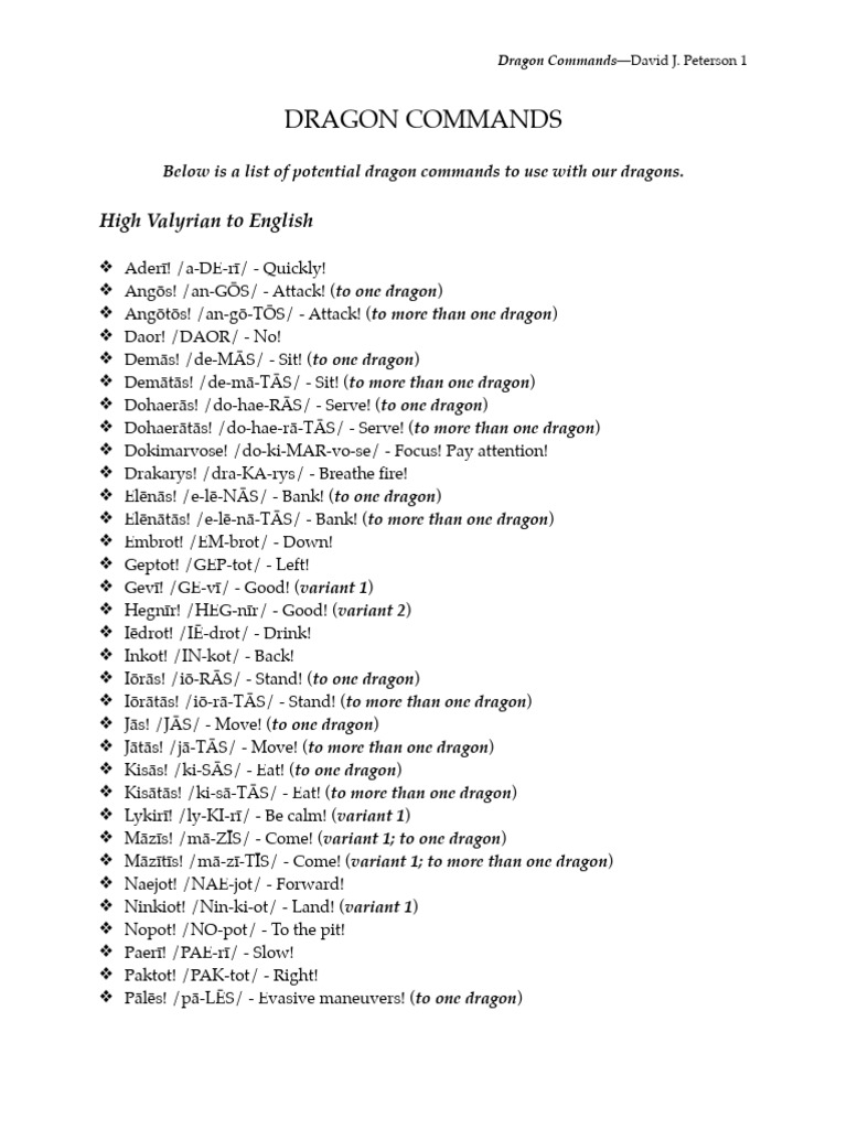 Dragon Commands v2 | PDF