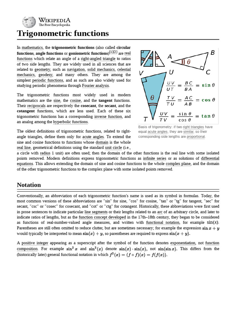 Trigonometric Functions | PDF
