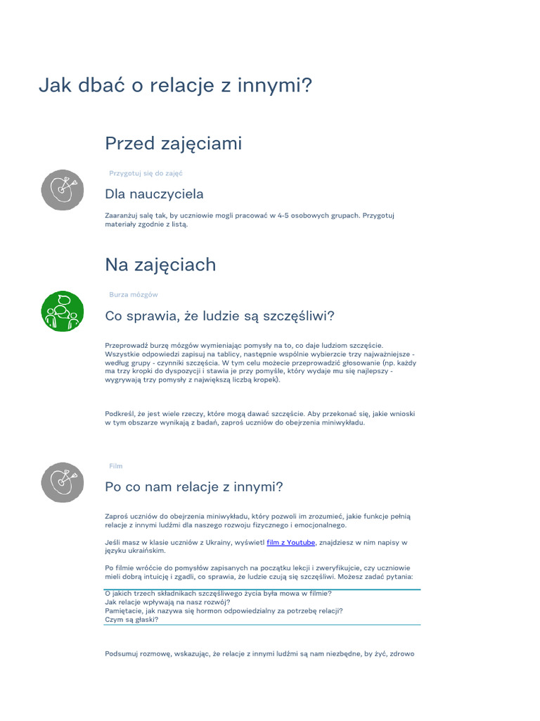 Jak Dbac o Relacje Z Innymi - Tekst | PDF