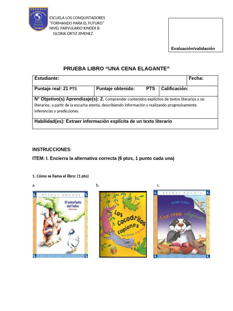 Prueba Una Cena Elegante | PDF